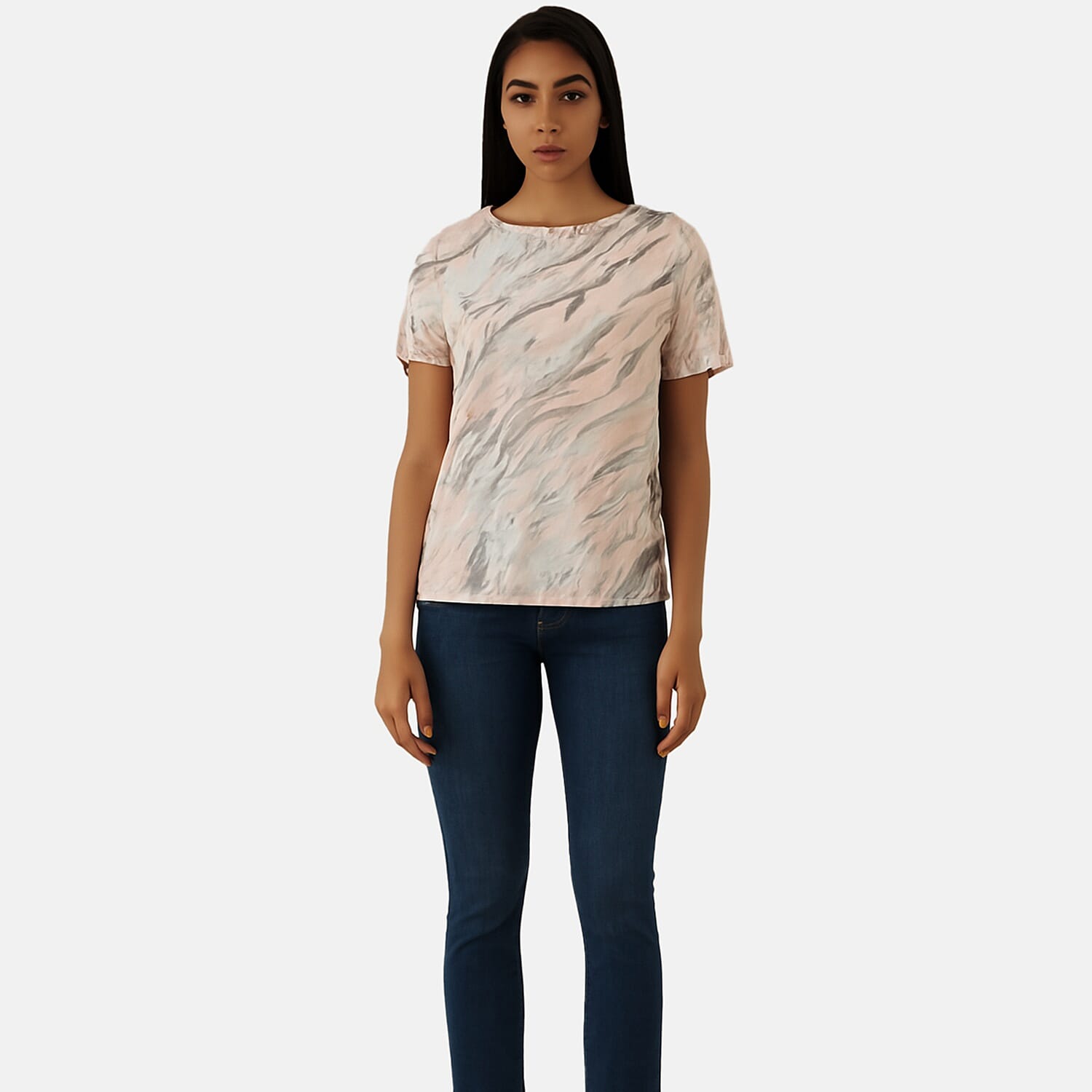Anamor Womens Abstract Stripes Print Casual T-Shirt – Idealworld