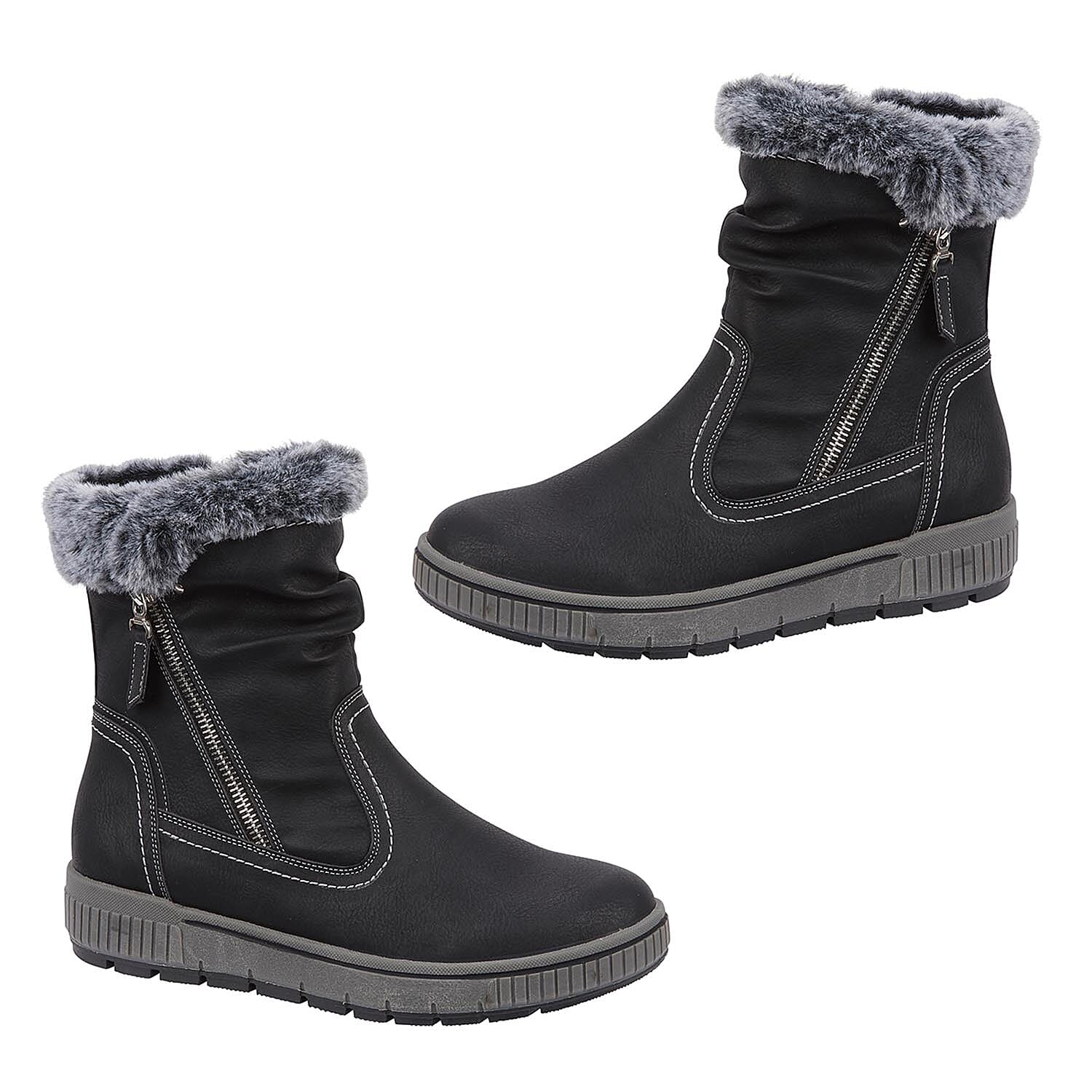 Jo & Joe Ladies Jade Fur Collar Ankle Boots – Idealworld