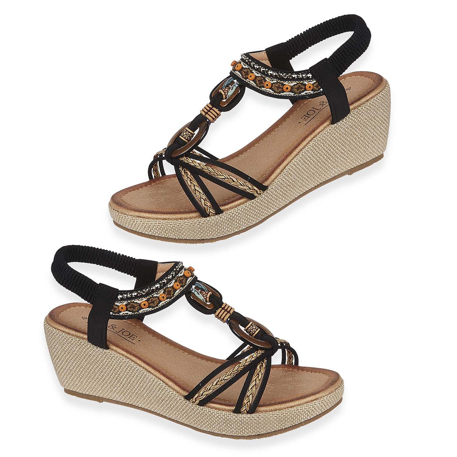 Jo - Joe Ladies Trinidad Wedge Sandal with Back Strap – Idealworld