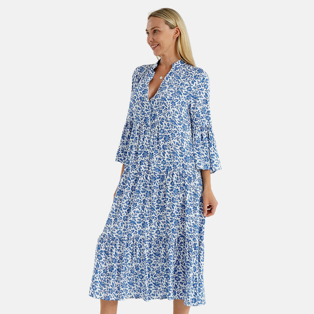 & Maisi Womens Abstract Bohemian Pattern V-Neck Midi Dress – Idealworld