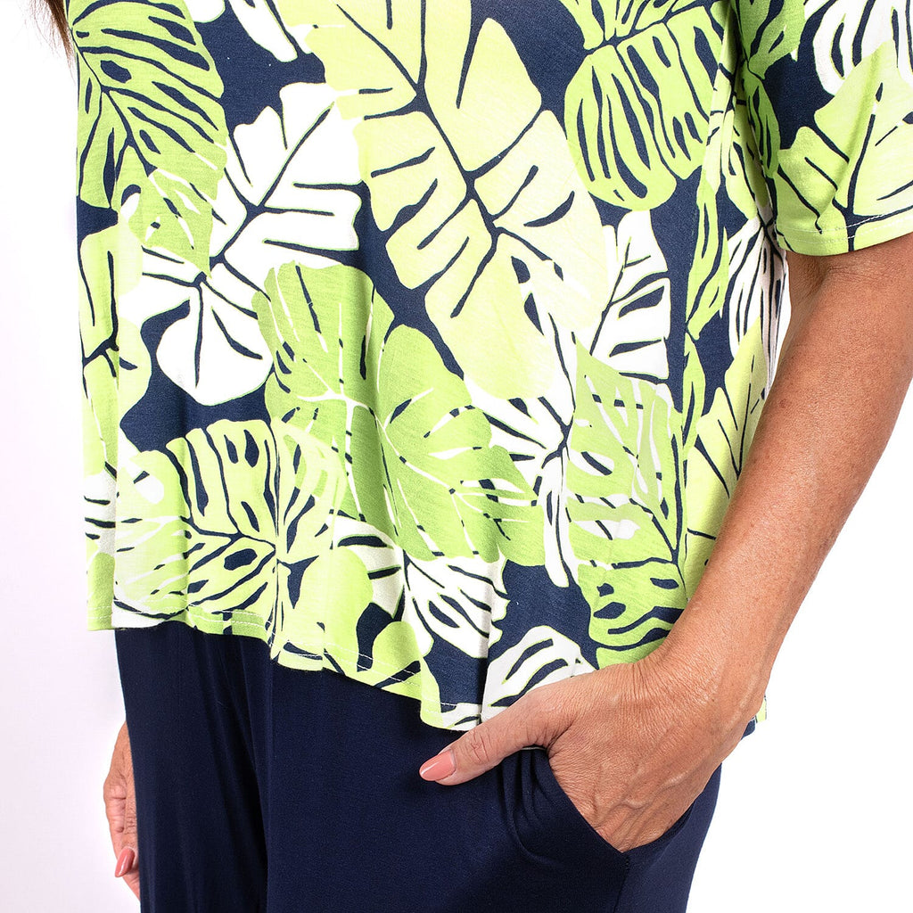Nicole Leaf Pattern Culotte Set – Idealworld