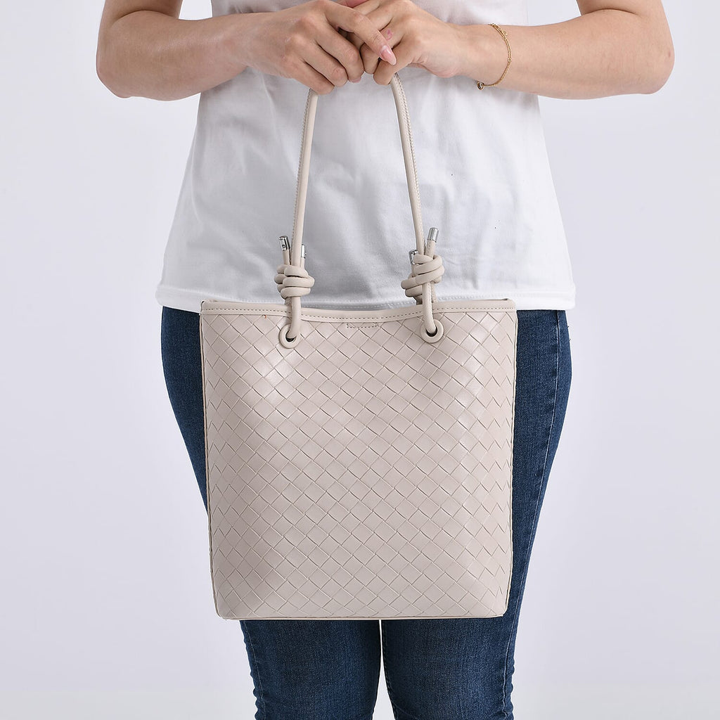 DESIGNER INSPIRED - Classic Structured Tote Bag - Beige – Idealworld
