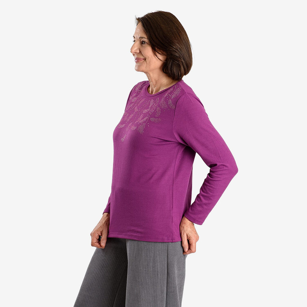 Women's Long Sleeve Embellished Blouse - Size L – Idealworld